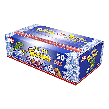 Kisko Freezies Freeze Pops Giant 5.5 Oz Box Of 50 Assorted - Office Depot