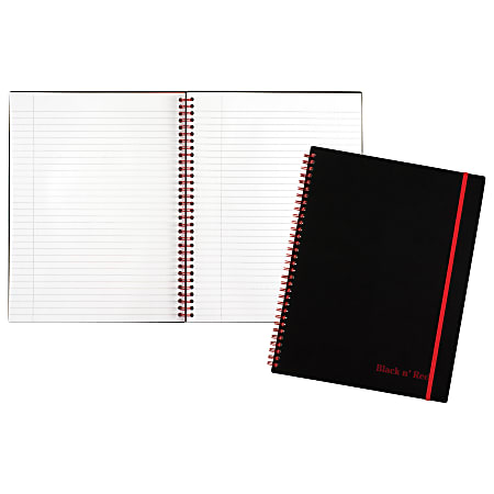Black n Red Wirebound Notebook 8 12 x 11 1 Subject College Ruled 70 ...