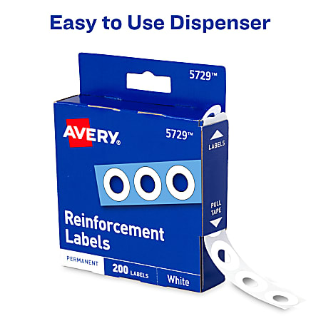 Avery Permanent Self Adhesive Reinforcement Labels White Pack Of 200 ...