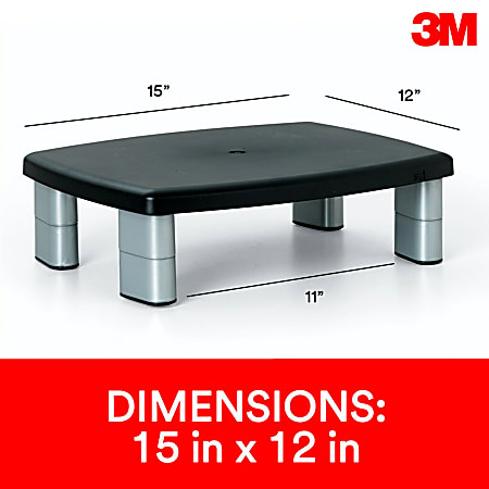 3M Adjustable Height Monitor Stand - Office Depot