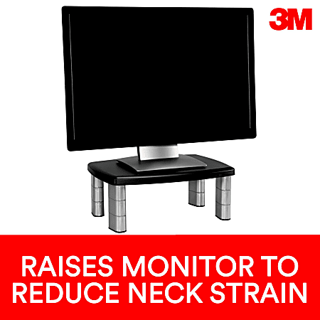 3M Adjustable Height Monitor Stand - Office Depot
