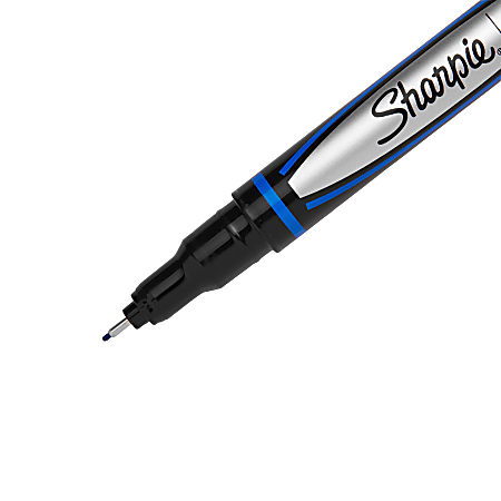 Sharpie Fine Point Pens Fine Point 0.7 mm Black Barrels Blue Ink Pack ...