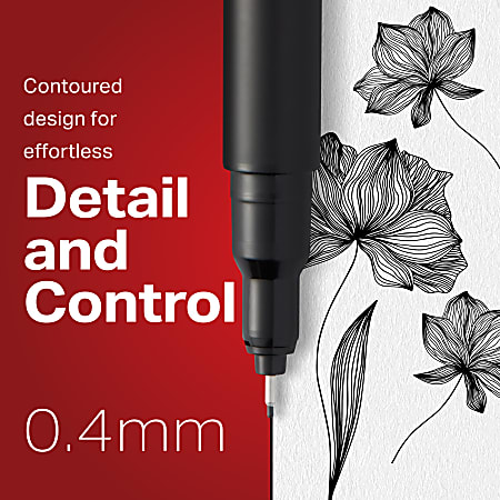 Sharpie Fine Point Pens Fine Point 0.4 mm Black Barrels Black Ink Pack ...