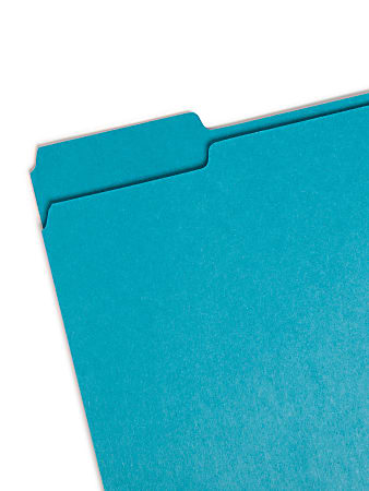 Smead Color File Folders Letter Size 13 Cut Teal Box Of 100 - Office Depot