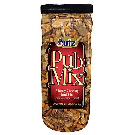 Utz Pub Mix Snack Barrel 20 Oz Tub - Office Depot