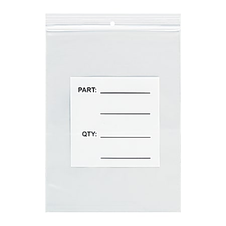 Office Depot Brand 4 Mil Parts Bags w Hang Holes 12 x 15 Clear Case Of ...
