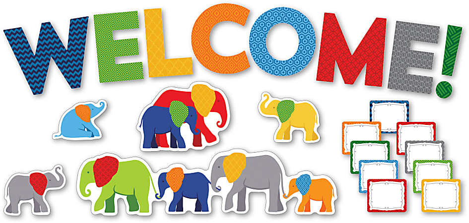 Carson Dellosa Parade Of Elephants Welcome Mini Bulletin Board Set ...
