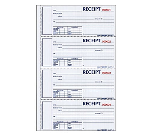 Rediform Hardbound Numbered Money Receipt Books 200 Sheets 3 Part ...