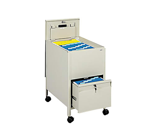 Safco 26 D Vertical 1 Drawer Tub File Cabinet Metal Putty - Office Depot