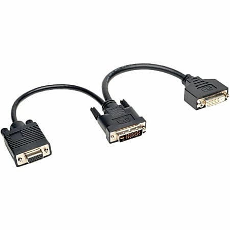 Tripp Lite 6in DVI Digital Y Splitter Cable DVI I M to DVI D F and HD15 ...