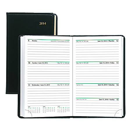 Day Timer Mini Weekly Planner 3 x 4 12 Black January December 2014 ...