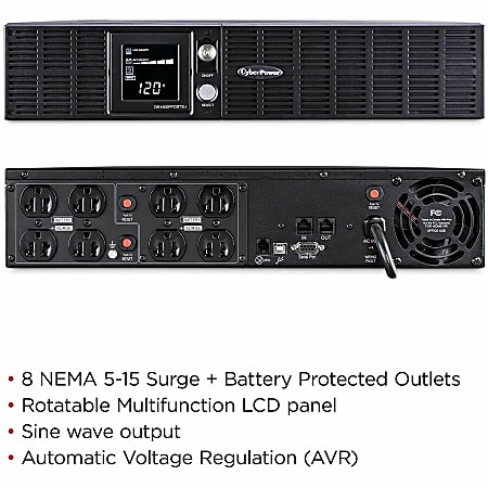 CyberPower 1500VA900W Sinewave UPS System with Power Factor Correction ...