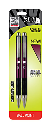 Zebra 301A Metal Rt Ball Pen Assorted 2pk - Office Depot