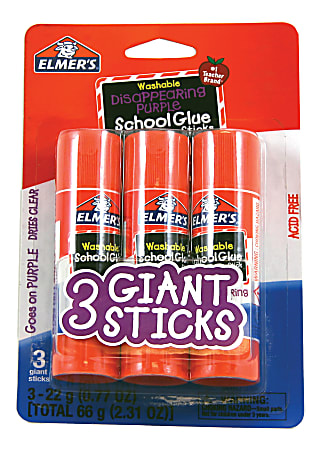 Elmers Washable Disappearing Purple School Glue Sticks 0.77 Oz Pack Of ...
