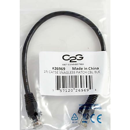 C2G 5ft Cat5e Ethernet Cable Snagless Unshielded UTP Black Category 5e ...