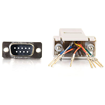 C2G RJ45 to DB9 Male Modular Adapter Gray 1 Pack 1 x RJ 45 Serial 1 x 9 pin DB 9 Serial Male ...