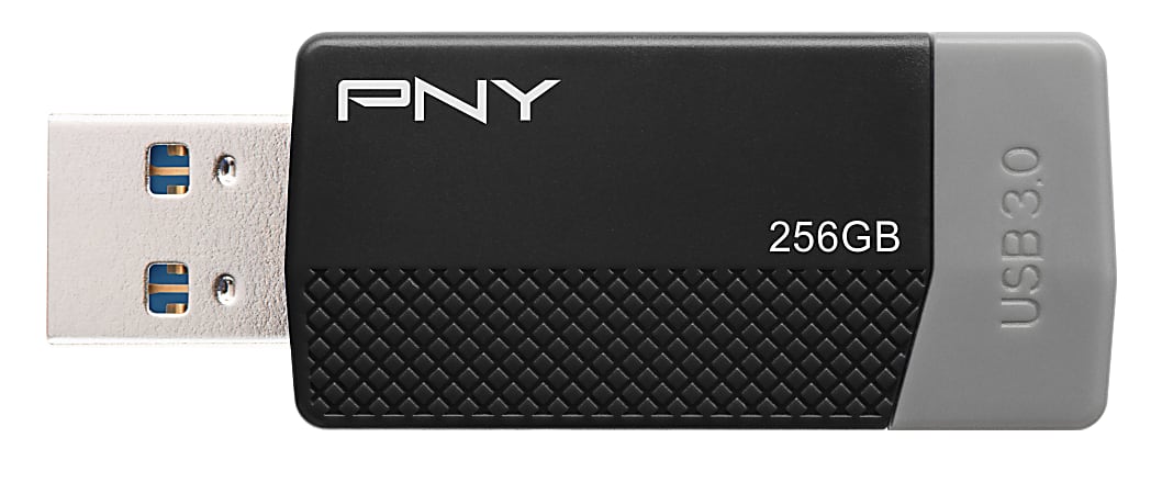 PNY USB 3.0 Flash Drive 256GB Black - Office Depot