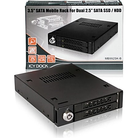 Icy Dock MB992SK B Drive Bay Adapter Internal Matte Black 2 x Total Bay ...