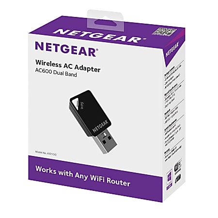NETGEAR AC600 Dual band WiFi USB Mini Adapter A6100 - Office Depot