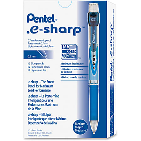 Pentel e Sharp Mechanical Pencil 0.7mm 2 Lead 72percent Recycled Blue ...
