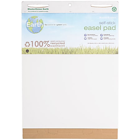 MasterVision Earth 100percent Recycled Self Stick Easel Pads 25 x 30 White 30 Sheets Pack Of 2 ...