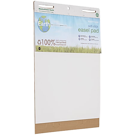 MasterVision Earth 100percent Recycled Self Stick Easel Pads 25 x 30 White 30 Sheets Pack Of 2 ...
