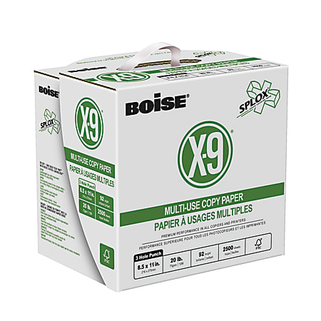 Boise X 9 SPLOX 3 Hole Punched Multi Use Print Copy Paper White Letter ...