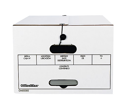 OfficeMax Medium Duty Fast Set Up Storage Boxes String And Button Legal ...