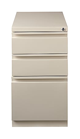 WorkPro 20 D Vertical 3 Drawer Mobile Pedestal File Cabinet Metal Putty ...