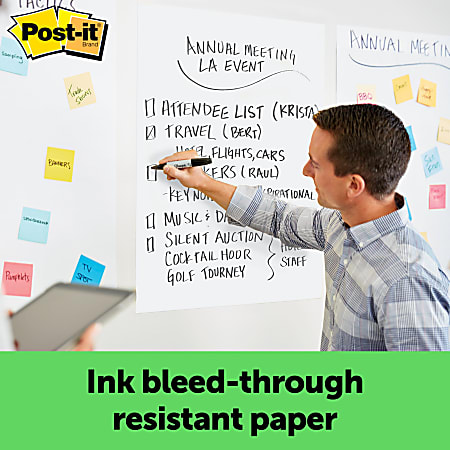 Post it Super Sticky Easel Pads 25 x 30 30percent Recycled White 30 ...