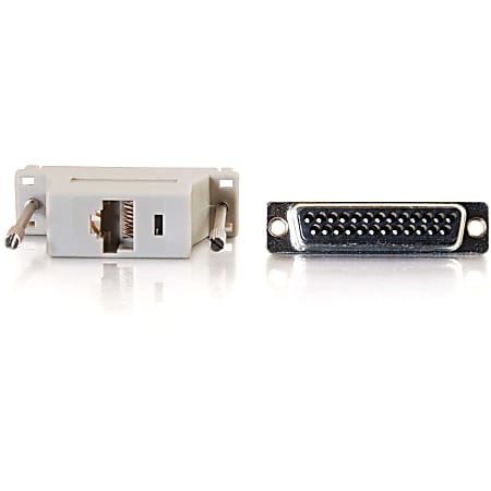C2G RJ45 to DB25 Male Modular Adapter Gray 1 Pack 1 x RJ 45 Male 1 x DB 25 Male Gray - Office Depot