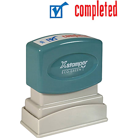 Xstamper Pre Inked Re Inkable Two Color Title Stamp Completed - Office ...
