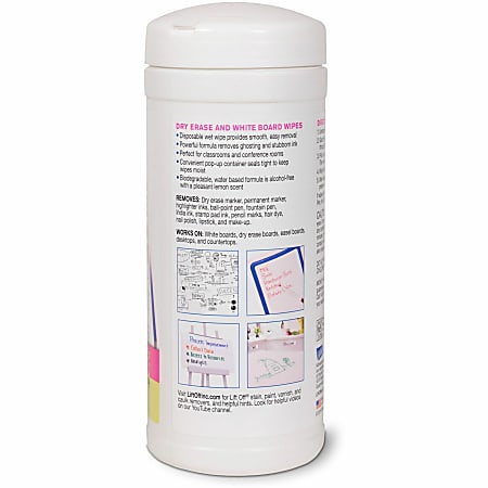 Motsenbockers Lift Off Dry Erase Cleaner Wipes 7 x 12 Canister Of 30 ...