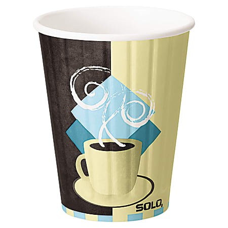 Solo Duo Shield Insulated Paper Hot Cups 12 Oz ChocolateLight BlueTan ...