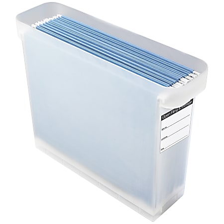 Office Depot Brand Slim File Box 11 14 H x 4 W x 14 14 D Clear - Office ...