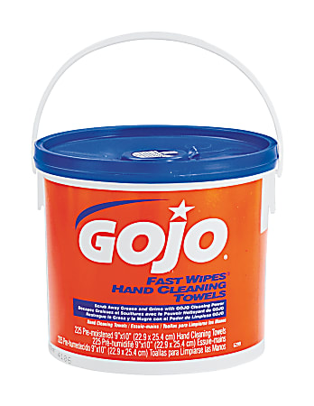 GOJO FAST WIPES Hand Cleaning Towels Cloth 9 x 10 White 225Bucket ...