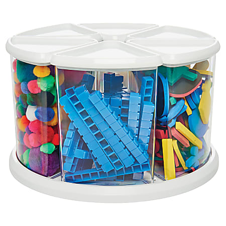 Deflecto Rotating Carousel Organizer 6 Compartments 6.6 Height Clear ...