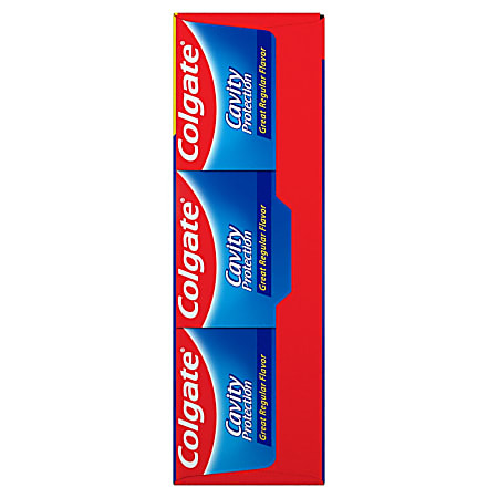 Colgate Cavity Protection Toothpaste With Fluoride 6 Oz Pack Of 3 Tubes ...