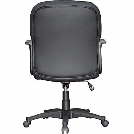 Lorell® Tufted Ergonomic Bonded Leather Mid-Back Chair, Black
