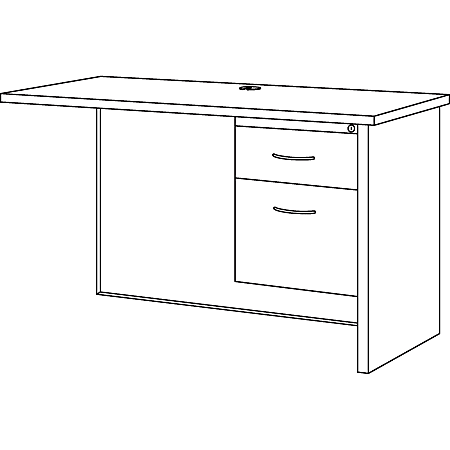 WorkPro Modular 48 W Right Return For Computer Desk CharcoalMahogany ...