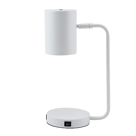Realspace Barsi Desk Lamp With USB Charging Port 14 H White - Office Depot