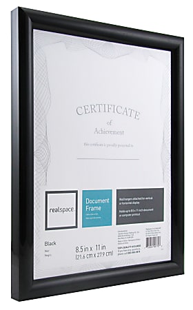 Realspace PhotoDocument Frame Plastic 8 12 x 11 Black - Office Depot