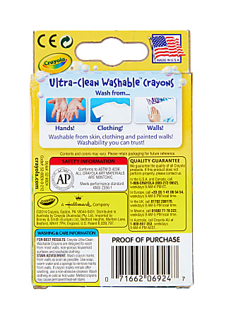 Crayola Washable Crayons Assorted Colors Pack Of 24 Crayons - Office Depot