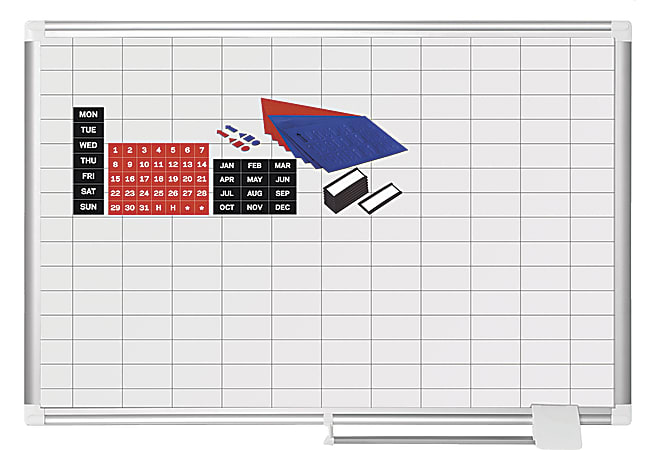 MasterVision Magnetic Gold Ultra Dry Erase Planning Whiteboard With ...