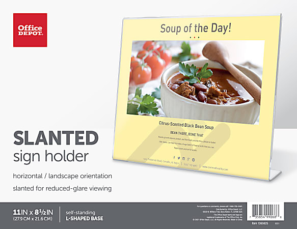 Office Depot Brand Slanted Sign Holder LandscapeHorizontal 8 12 H x 11 ...