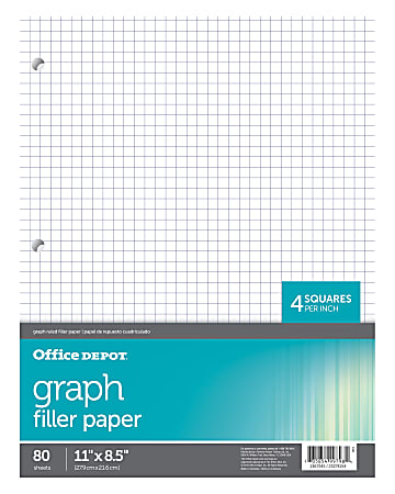 Office Depot Brand Quadrille Ruled Notebook Filler Paper 8 12 x 10 12 ...