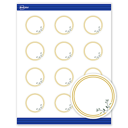 Avery Printable Round Cards With Sure Feed Technology 2 Matte White ...