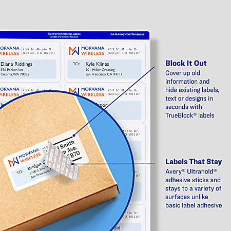 Avery Waterproof Shipping Labels With Ultrahold Permanent Adhesive ...