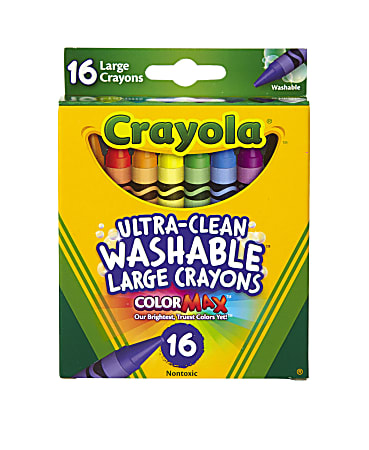 Crayola Washable Crayons Assorted Colors Pack Of 16 - Office Depot