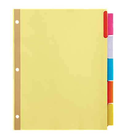 Office Depot Brand Insertable Tab Dividers 5 Tab Buff Paper Multicolor ...